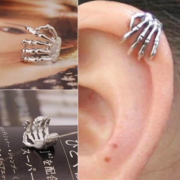 Deja Vu Kreations | Jewelry | Single Skeleton Hand Ear Cartilage Cuff ...